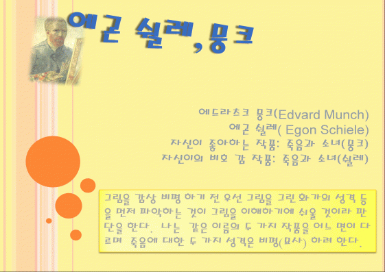 에곤쉴레,뭉크 작품 분석