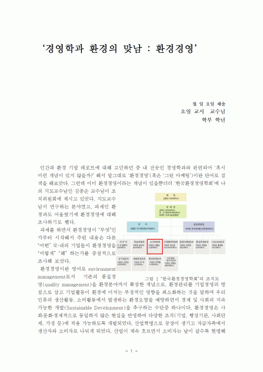 환경경영 - 자신과 환경의 조화