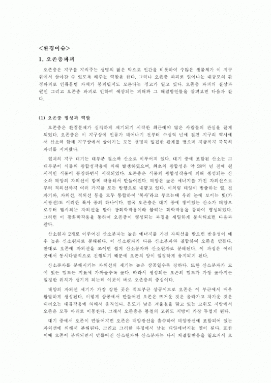 환경이슈(오존층파괴)