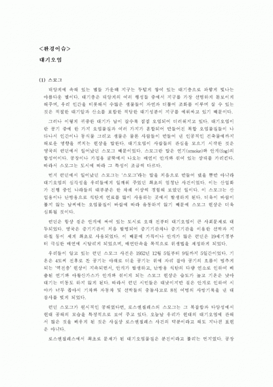 환경이슈(대기오염)