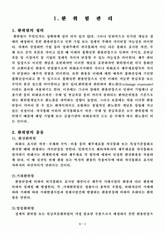 환위험 사례 레포트 자료