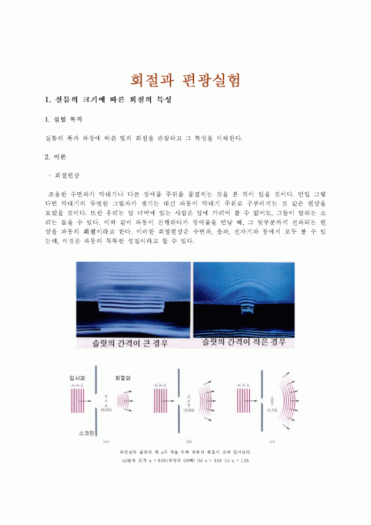 회절과 편광 실험