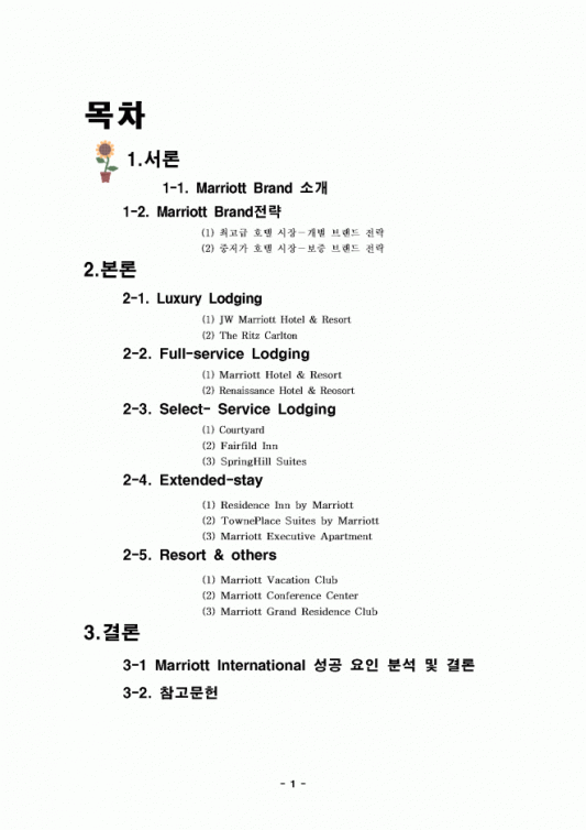 메리어트 브랜드 호텔시장 공략