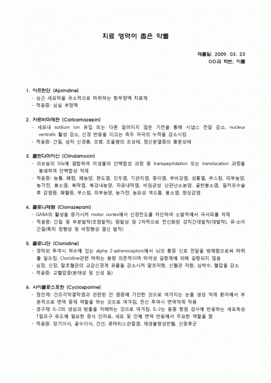 치료역이 좁은 약물