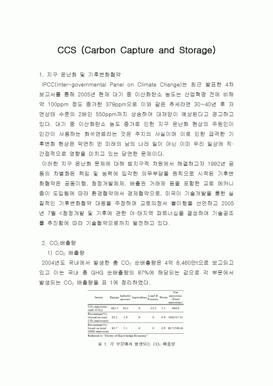 CCS에 대하여 레포트 자료
