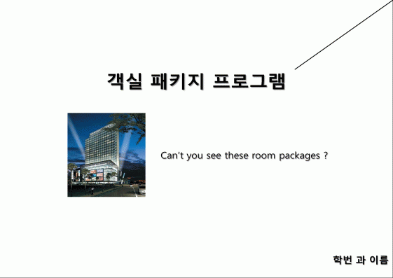 [PPT] 호텔 객실 패키지