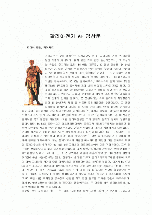 [갈리아 전기] 갈리아전기 감상문