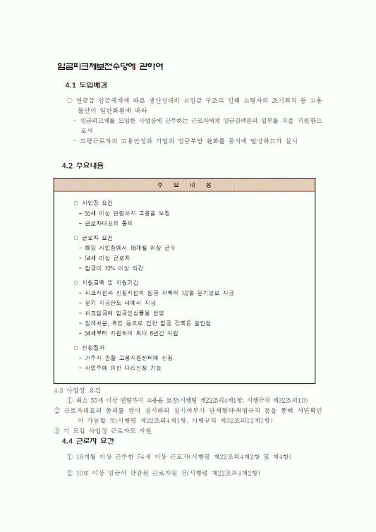 임금피크제보전수당 개관