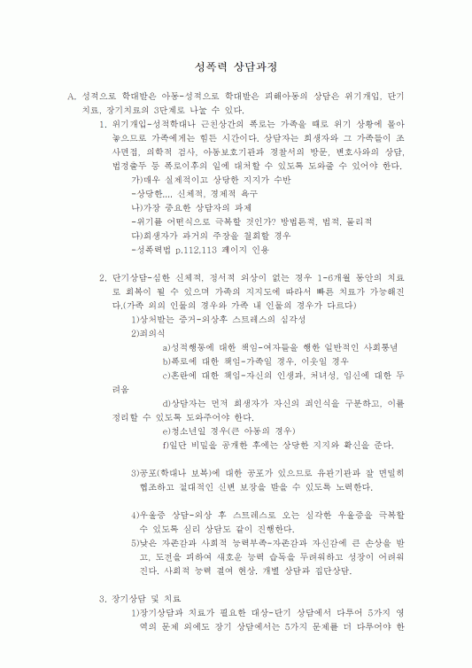 성폭력 상담과정