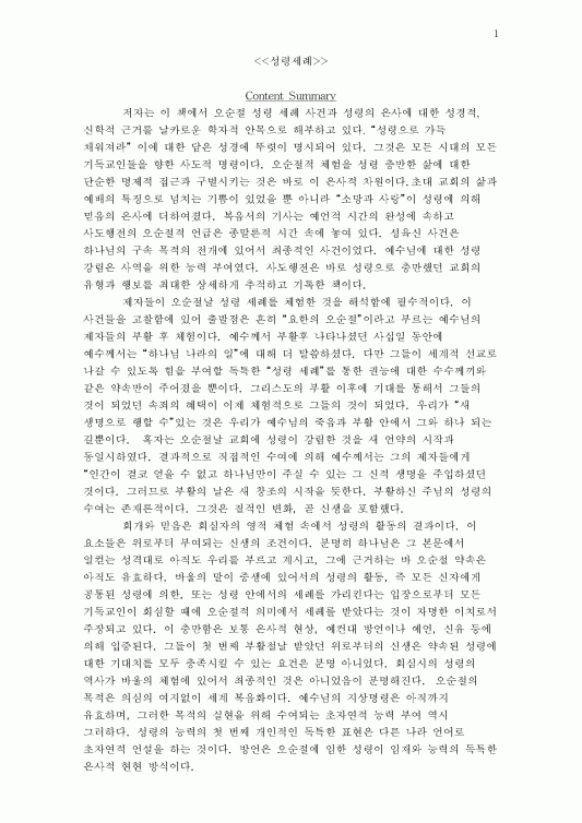 성령세례 서평
