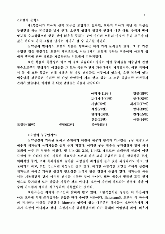 요한문학 연구