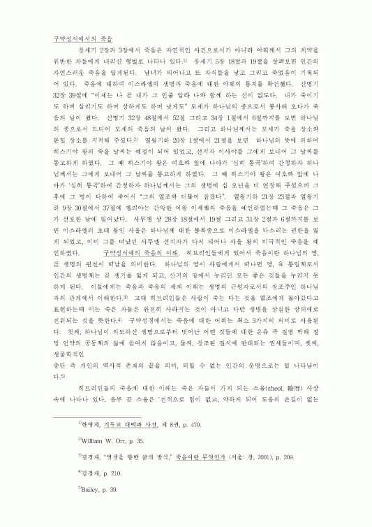구약성서에서의 죽음