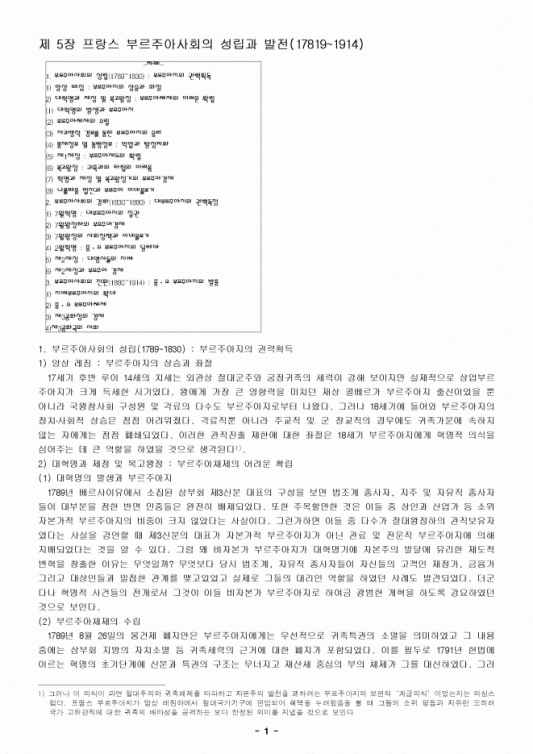 프랑스 부르주아사회의 성립과 발전
