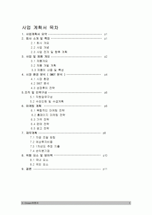 여행사의 설립과 사업계획서