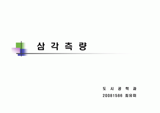 측량학 [ 삼각측량 ]