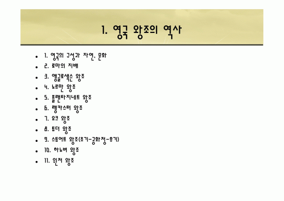 영국 왕조의 역사