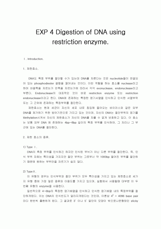 Digestion of DNA using restriction enzyme