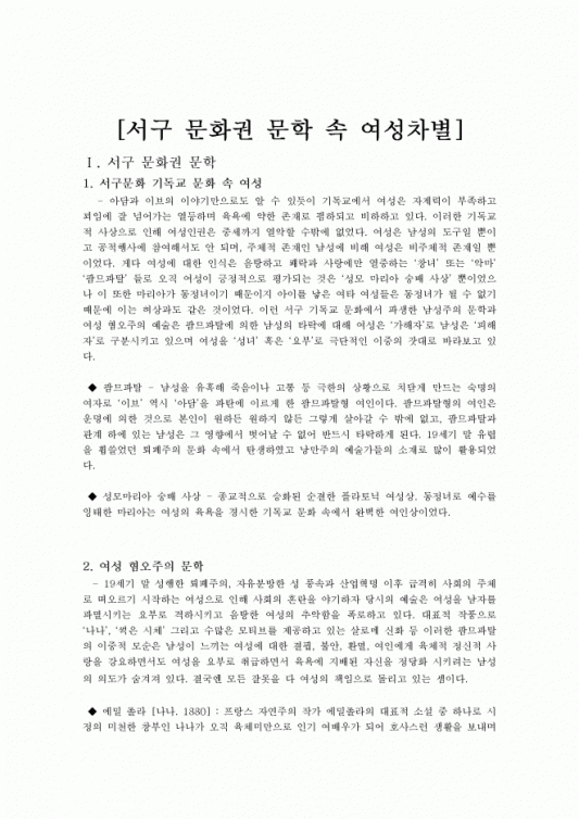 서구 문화권 문학 속 여성차별