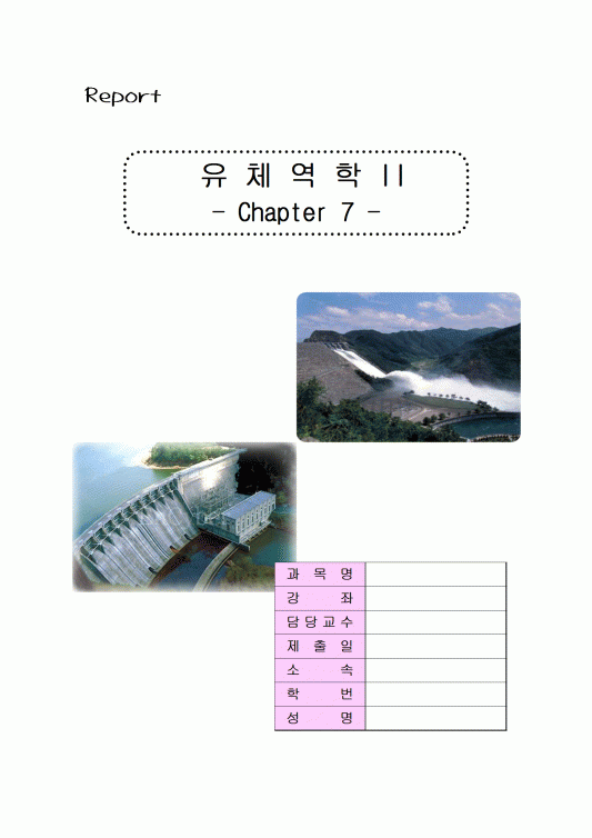 유체역학 chapter 7 연습문제