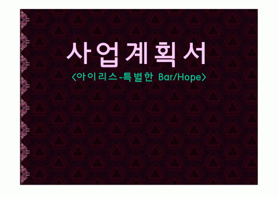 창업 사업계획서
