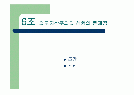 외모지상주의와 성형의 문제점