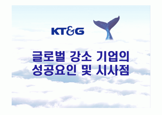 글로벌 강소 기업의 성공요인 및 시사점 [KT&G]
