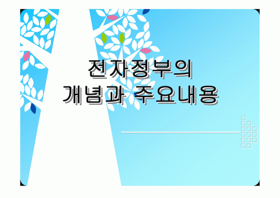 전자정부의 주요 개념과 내용