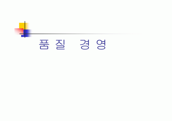 품질 경영 레포트 자료