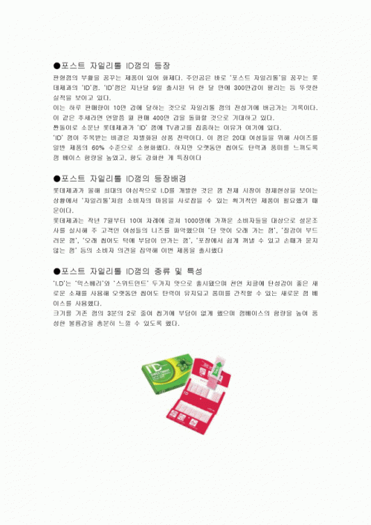 ID껌 마케팅 레포트 자료