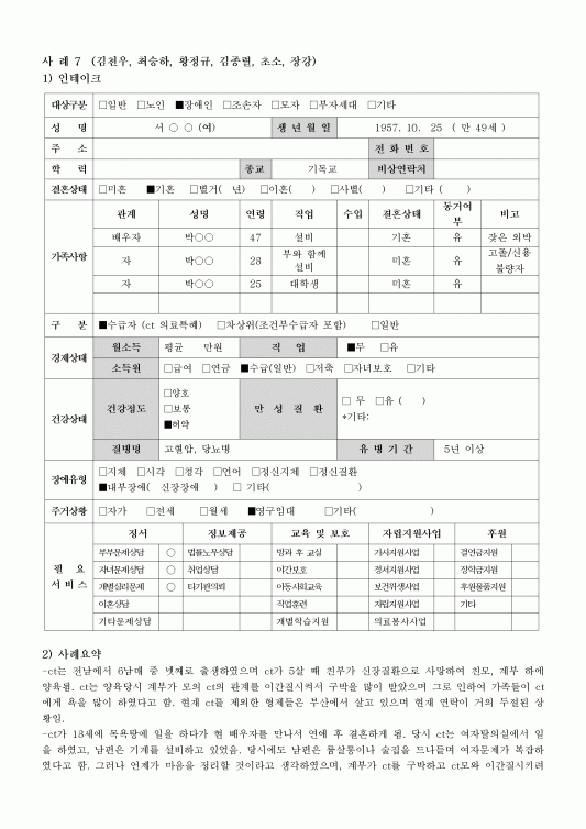 클라이언트 사례관리.....