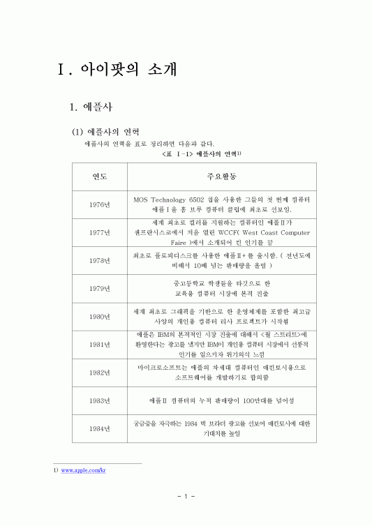 아이팟의 마케팅분석