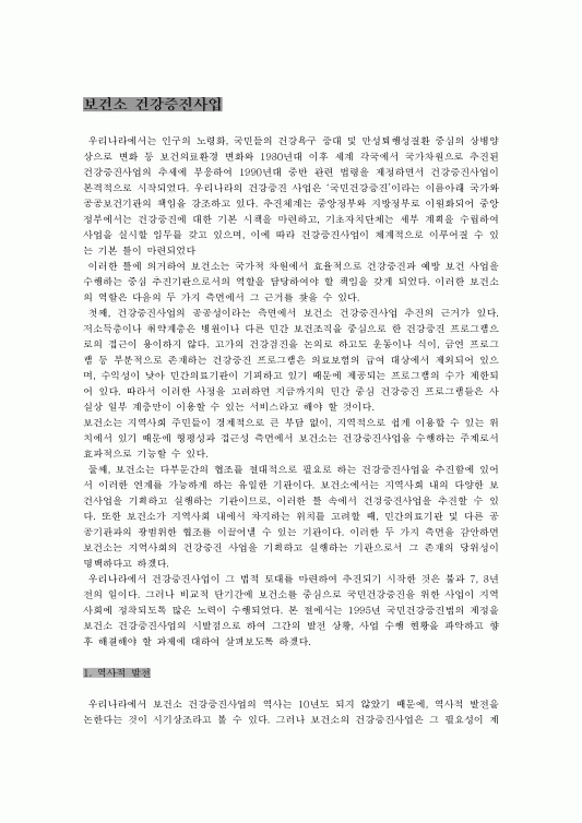 보건소 건강증진 사업