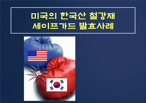 [인문과학] 미국의 한국산 철강재 세이프가드 발효사례
