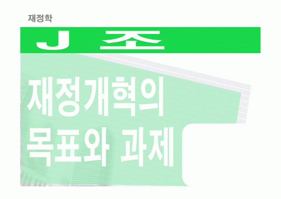 재정개혁의 목표와 과제