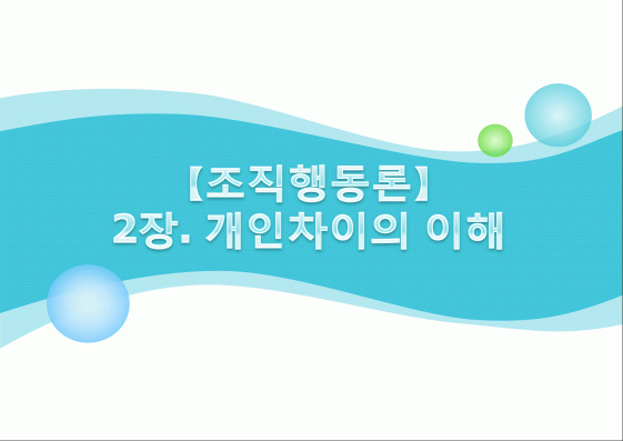 개인차이의 이해