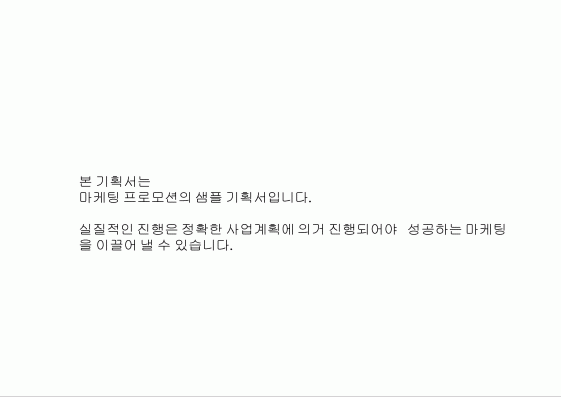 창업마케팅 프로모션 사업계획서