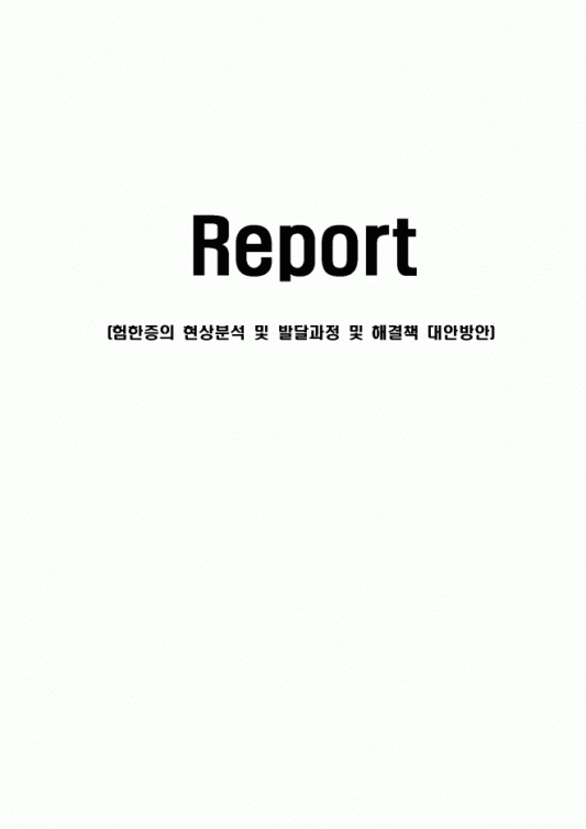 험한증의 현상분석 및 발달과정 및 해결책 대안방안