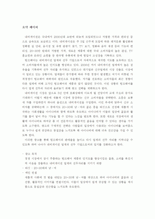 아이나비 광고 기획서