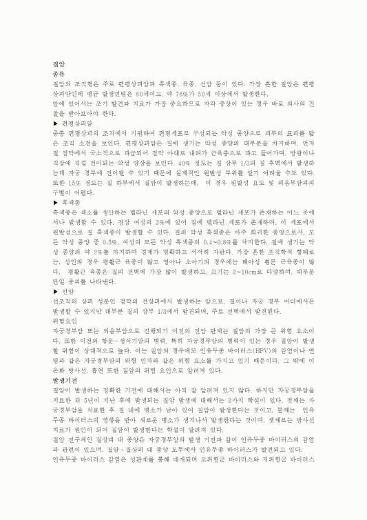 질 악성 종양, 질암