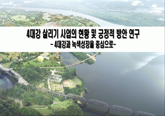 4대강사업의 긍정적방안