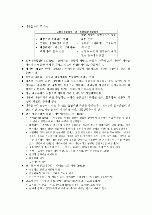일본 대중 문화의 이해