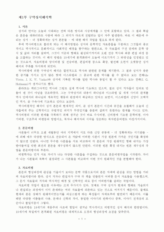 설교자를 위한 성서해석학 입문