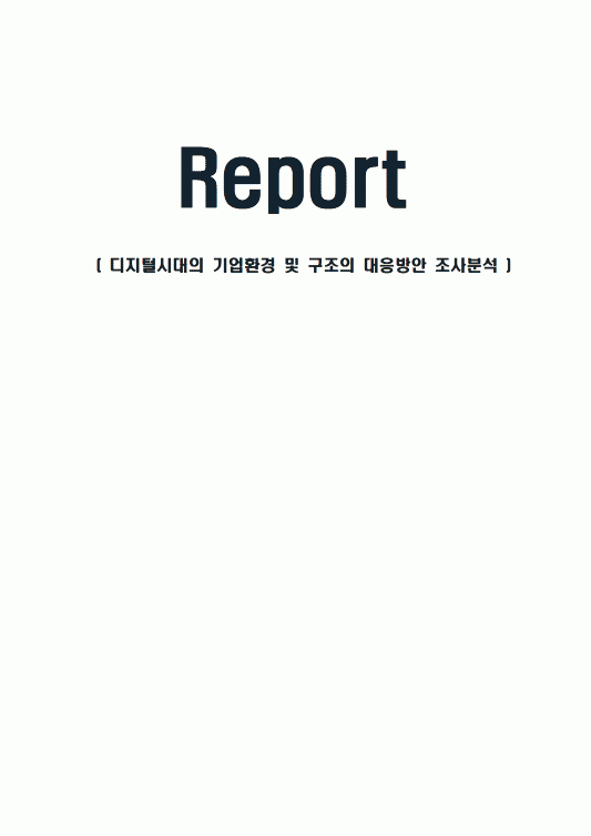디지털시대의 기업환경 및 구조의 대응방안 조사분석