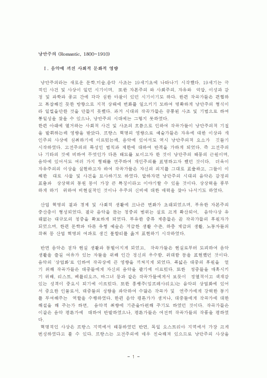 낭만주의에 관해