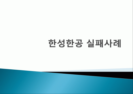 한성항공 실패사례
