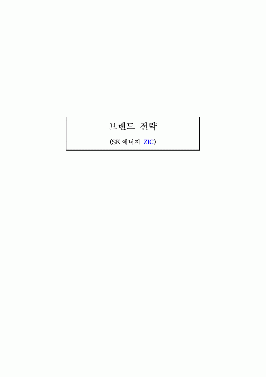 브랜드전략(SK에너지 지크)