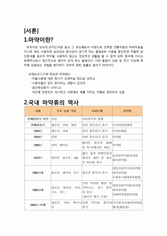 마약 에 관하여