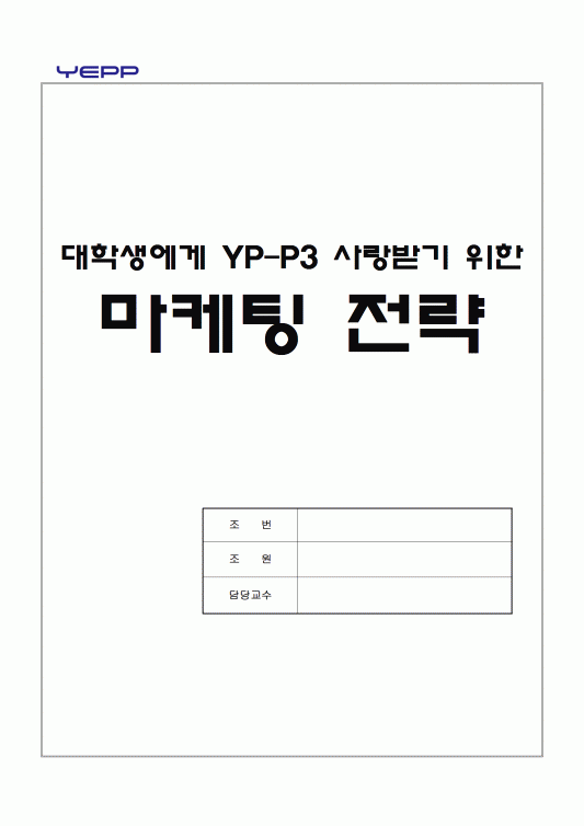 삼성 yepp MP3 분석 및 마케팅 전략