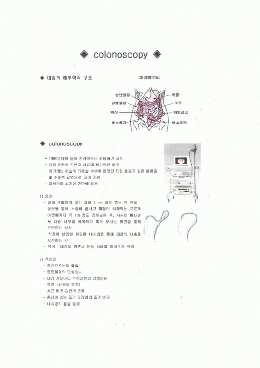 대장내시경 레포트 자료