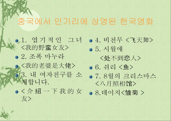 중국에서 성공한 한국영화에 대한 분석